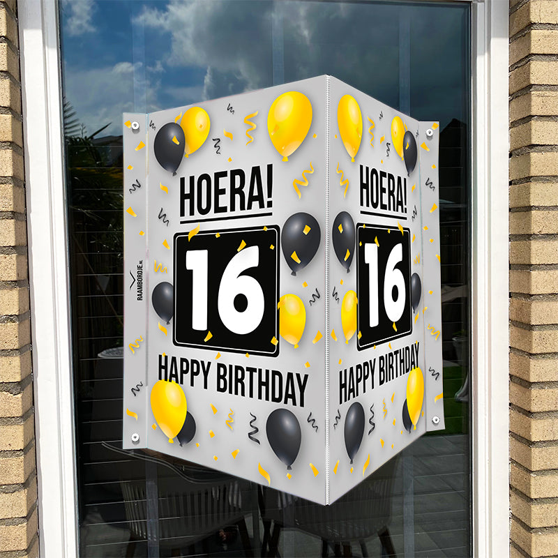 Hoera 16 jaar raambord | Raambordje.nl | Het grootste assortiment ...